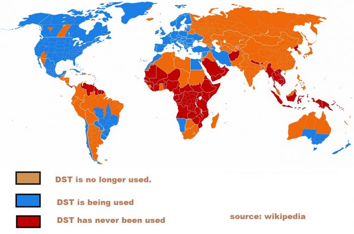 countries-using-daylight-savings-time-DST - Daylight Saving Time